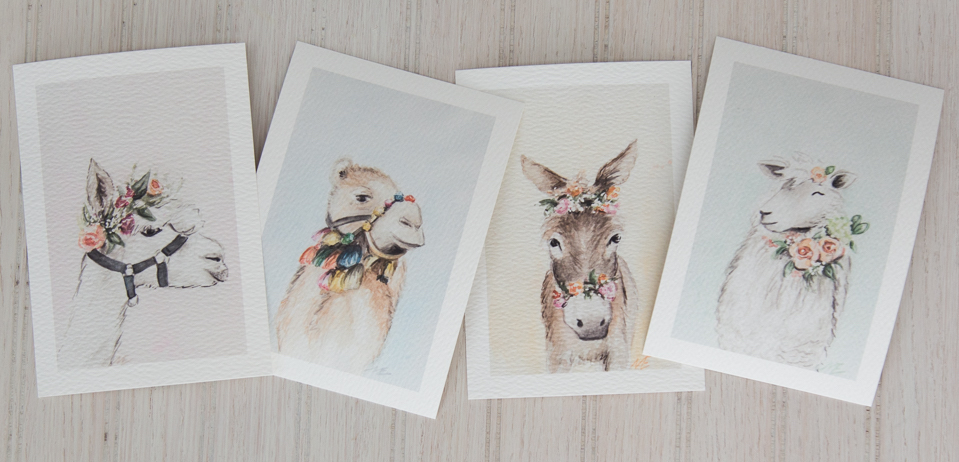 Whimsical animal prints with florals » Megan Kathryn Art & Design